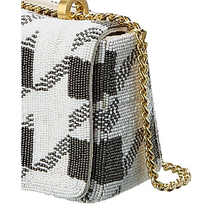 ZAC Zac Posen Soft Earthette Mini Chain Shoulder - Beaded Houndstooth Charcoal One Size