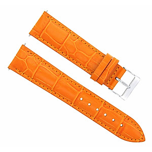 Ewatchparts 22MM LEATHER WATCH BAND STRAP COMPATIBLE WITH IWC PILOT PORTUGESE TOP GUN WATCH ORANGE