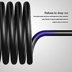 WenffbBou Flexible Universal Mobile Phone Stand, Long Arms Lazy Bracket, Hanging on Neck Universal Mobile Phone Stand for Mobile Phone iPad PC Desktop (Black)