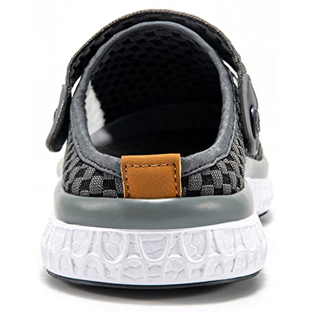 Clogs for Men Garden Shoes Women House Slippers Summer Walking Sandals Slip On Home House Shoes Arch Support Breathable Indoor Outdoor Mules Deep Grey, 8.5 Women/7 Men, Lable Size 39