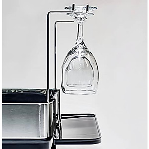 CELESTIAL KITCHEN Dish Drying Rack – Large Capacity Stainless Steel Dish Drainers for Kitchen Counter with Wine Glass Holder, Cutlery Holder – Heavy Duty Drain Board – Easy to Clean and Elegant