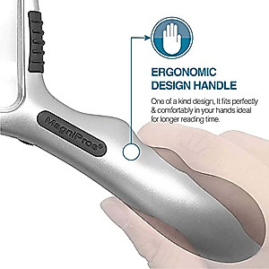 MAGDEPO 3X Reading Magnifying Glass with Light Hands-Free/Handheld Acrylic Magnifier with Stand, 10 Dimmable LEDs Illuminated for Seniors, Aging Eyes, Close Work, Hobbies, Macular Generation, etc.