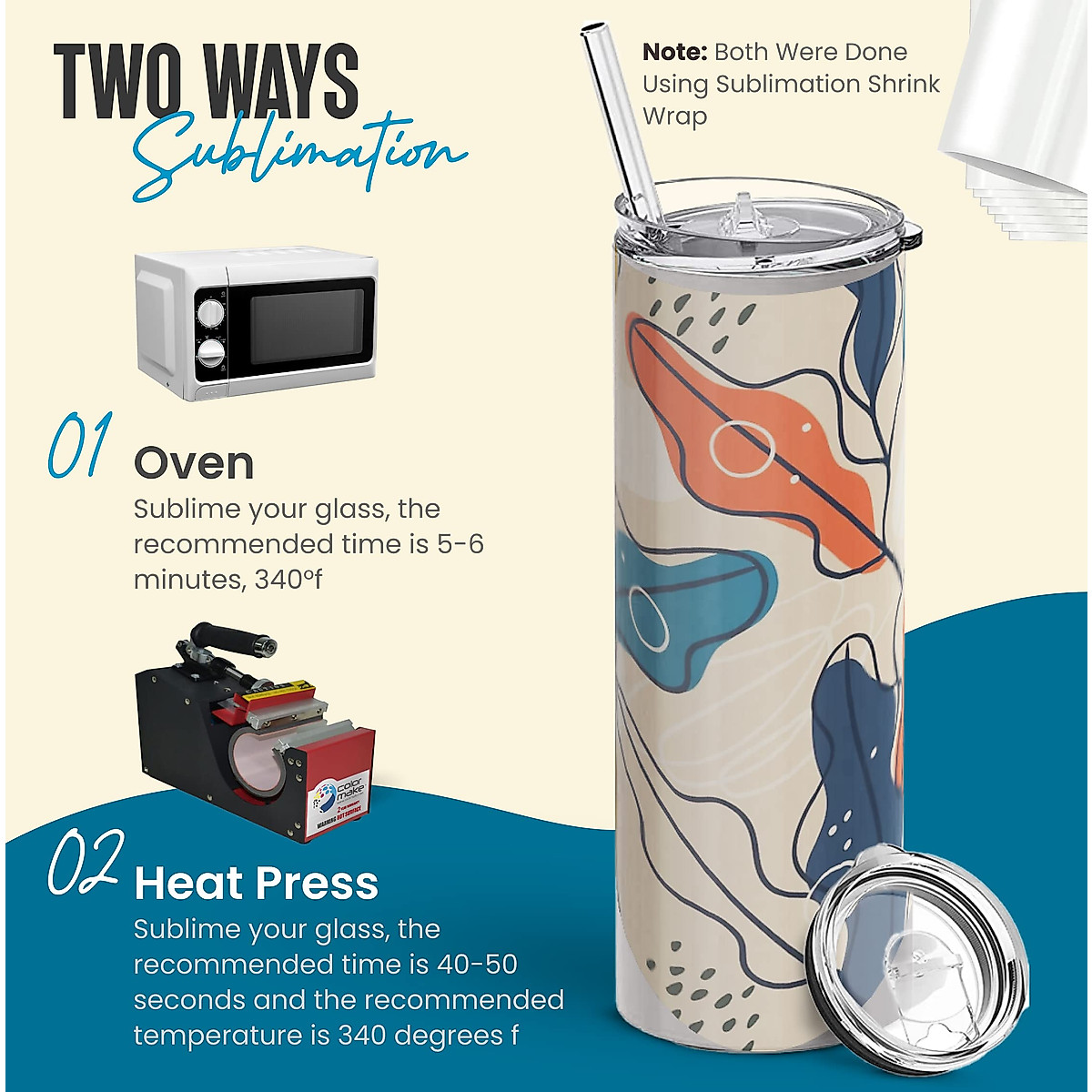 The Brandster Sublimation Tumblers 20 OZ Skinny Bulk, Double-Walled Stainless Steel Sublimation Blanks Tumblers, with Lid, Straw, Heat Tape, Shrink Wrap, Gift Boxed to Personalize & Gift