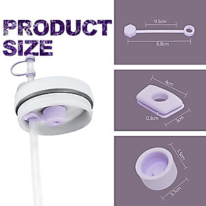 GAUDIE Silicone Spill Stopper Set of 4, Cup Accessories for Stanley 30/40 oz, Including Straw Cover Cap, Square Lid Stopper & Round Leak Stopper Plug (Purple)