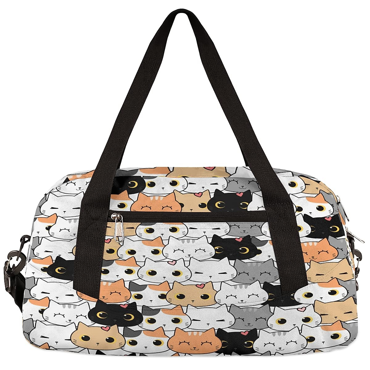 Kids Duffle Bag for Boys Girls Sport Gym Bag Kids Carry-On Bag for School Practice Ballet, Weekender Travel Duffel Bag (cute cats)