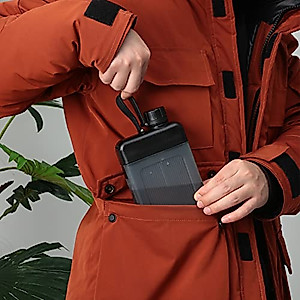 2 Pieces Plastic Flask for Liquor Flat Water Bottle Square Bottles Travel Flask Portable Travel Mug Pocket Flask for Liquor for Sports Camping Gym Fitness Outdoor