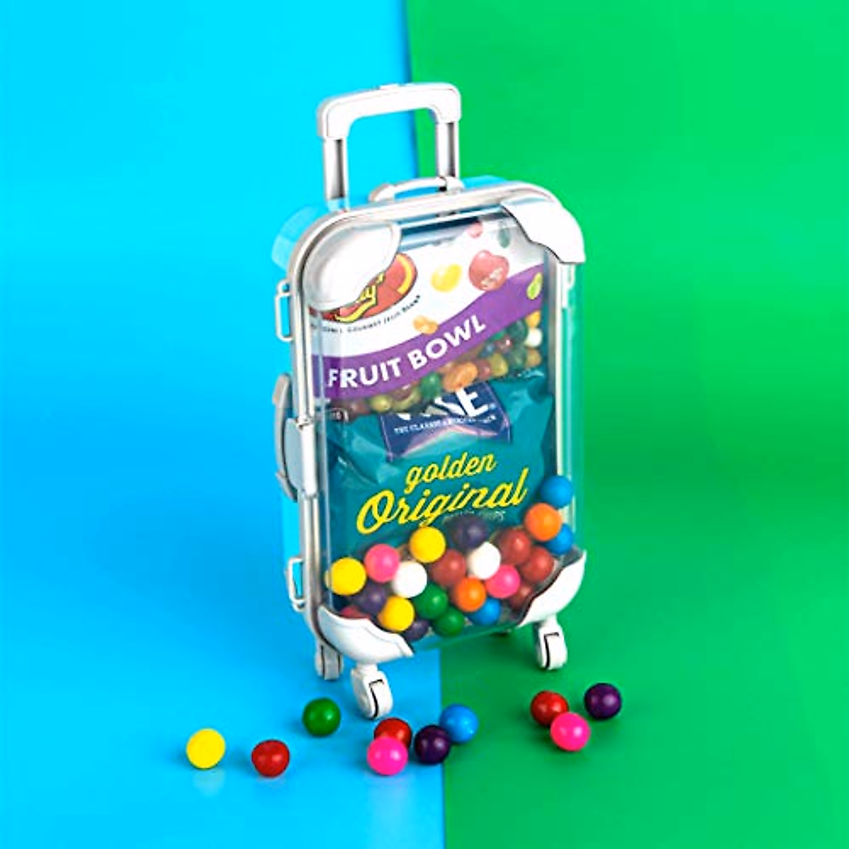 Hammont Suitcase Storage Boxes - 3 Pack - Large Capacity Pencil Case - 7.5x5x2.5 - Plastic Candy travel gift Box - Rolling with Transparent Lid | Perfect for Schools Supplies & Party Favors (Blue)