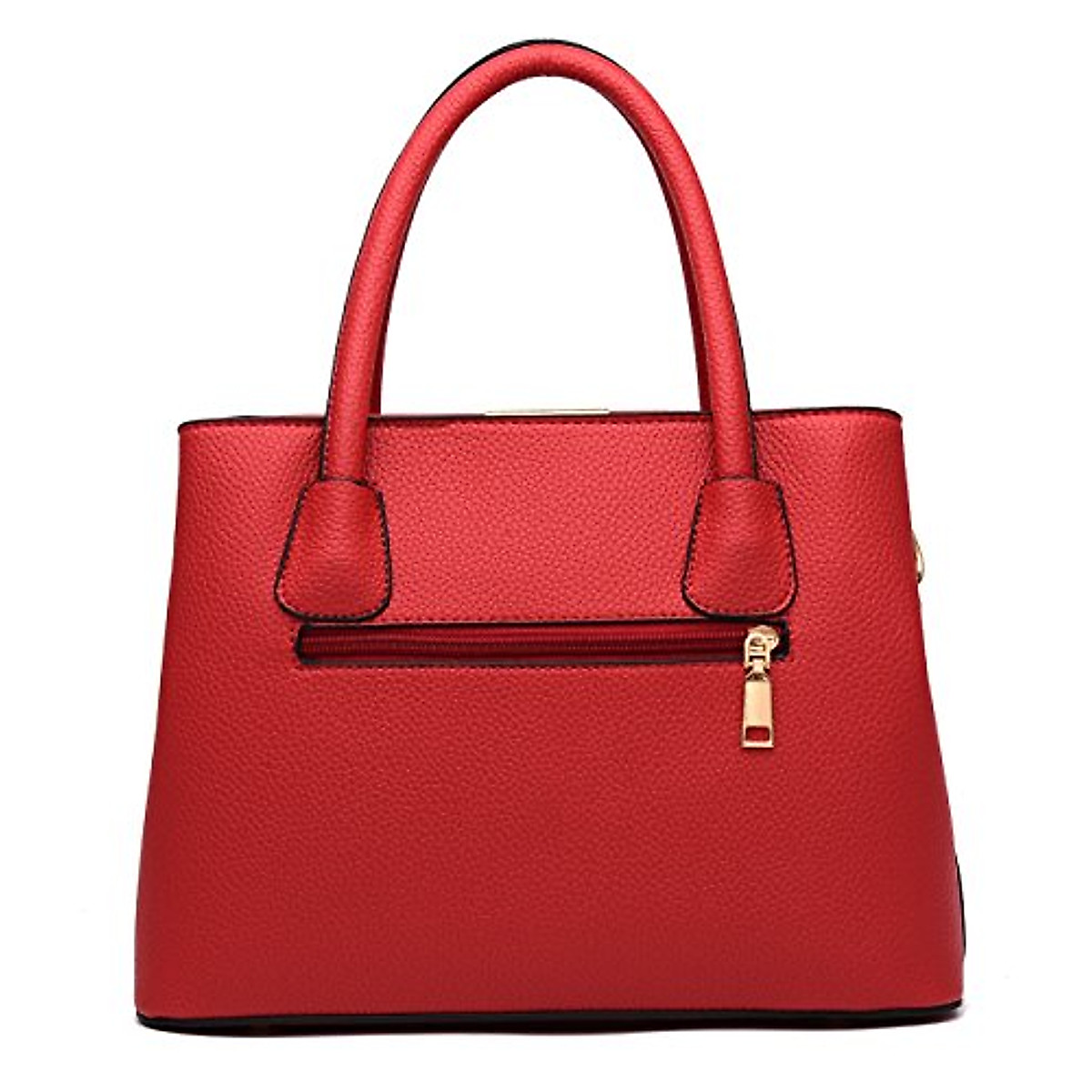 Covelin Women's Top-handle Cross Body Handbag Middle Size Purse Durable Leather Tote Bag Wine red