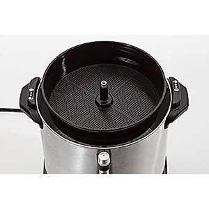 Proctor Silex Commercial 45060R Coffee Urn 60 Cup Aluminum, One Hand Dispensing, Coffee Level Indicator, 16.93" Height, 11.73" Width, 12.56" Length, Stainless Steel