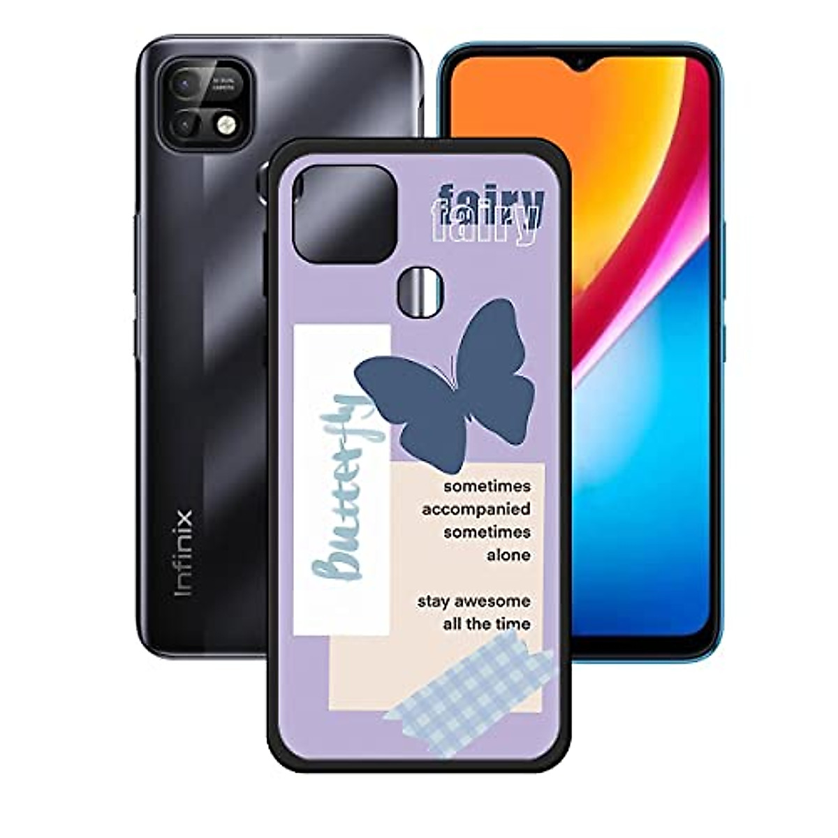 LMLQSZ TPU Cover for Infinix Smart 5 Pro, Black Flexible Silicone Slim fit Soft Shell Cute Back Case Bumper Rubber Protective Case for Infinix Smart 5 Pro (6,52") - OP100