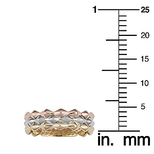 Kooljewelry 14k Tricolor Gold Triple Band Ring (size 9)