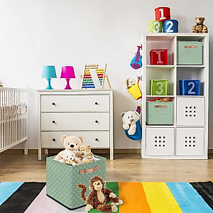 Cute Frogs Storage Basket for Organizing Shelves Closets Collapsible Storage Bin for Clothes Toys Towels Cube Organizer with Handles