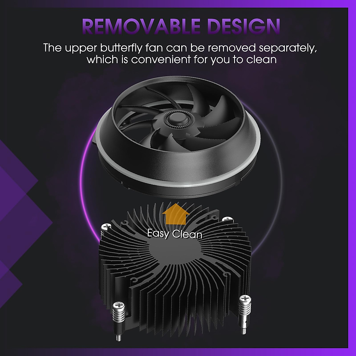 Vetroo Shadow Low-Profile CPU Cooler, 90mm Addressable RGB & PWM Fan, Premium Aluminum Fins 95W TDP Air Cooler for Intel LGA 1200/115X