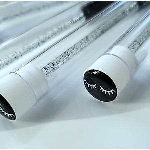 20 Pcs Disposable Mascara Brushes Diamond Eyelash Spoolies Makeup Brush Mascara Wand in Sanitary Tube Lash Supplies (Black) …