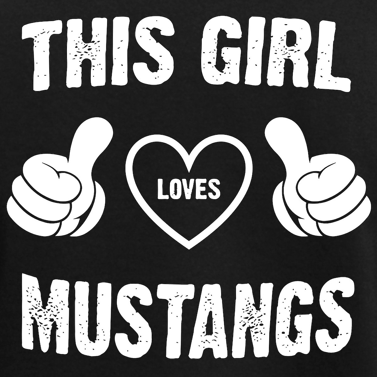 CafePress THIS GIRL LOVES MUSTANGS Women's Dark Pajamas Womens Novelty Pajama Set, Comfortable PJ Sleepwear With Checker Pant