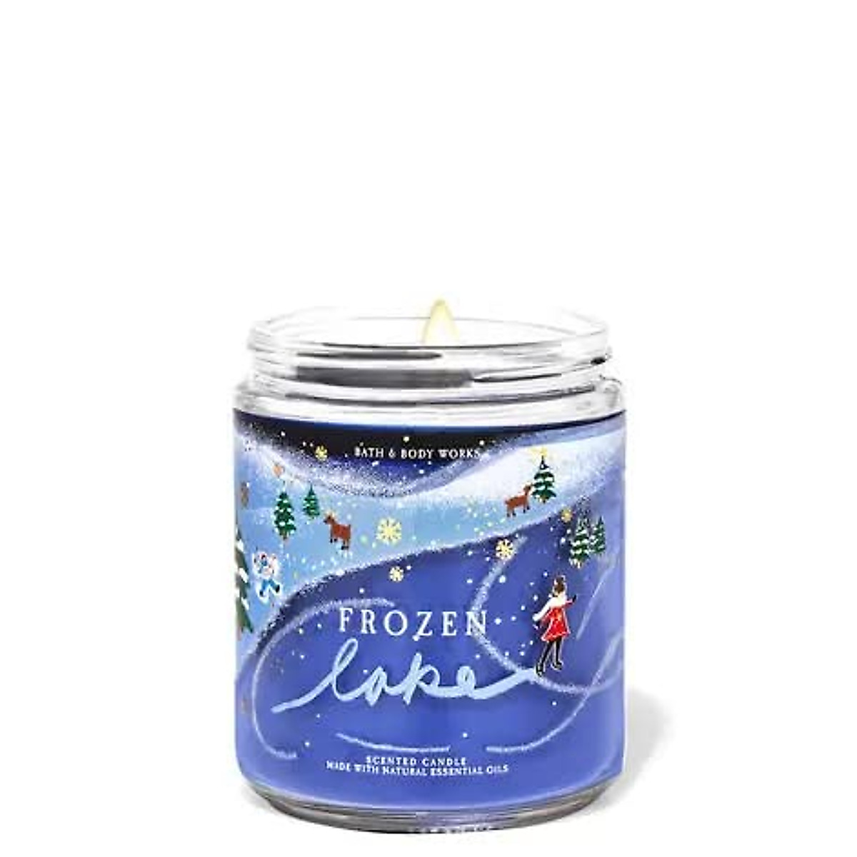 Bath & Body Works, White Barn 1-Wick Candle w/Essential Oils - 7 oz - 2021 Christmas & Winter Scents! (Frozen Lake)