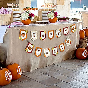 Happy Fall Banner Set for Autumn Party Decoration Fall Harvest Celebration Decor Thanksgiving Hanging Garland for Birthday Baby Shower Wedding Party Supplies