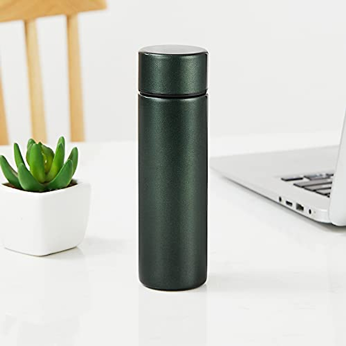 Cute Thermos Water Bottle - 5 Oz Mini Insulated Stainless Steel Bottle - Keeps Cold for 12 hours, Hot for 6 hours, Perfect for Purse or Kids Lunch Bag (Emerald Green)