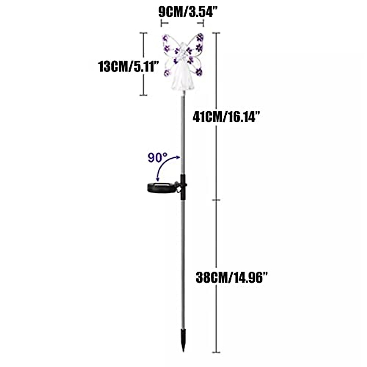RYGRZJ LED Solar Angel Garden Light Outdoor Waterproof Lawn Lamp Decorative Landscape Yard Lamp Garden for Pathway L9S4 Patio Cemetery