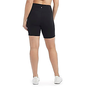 Danskin Women's 2 Pack Bike Shorts 7" and 9", Black/Black, Large