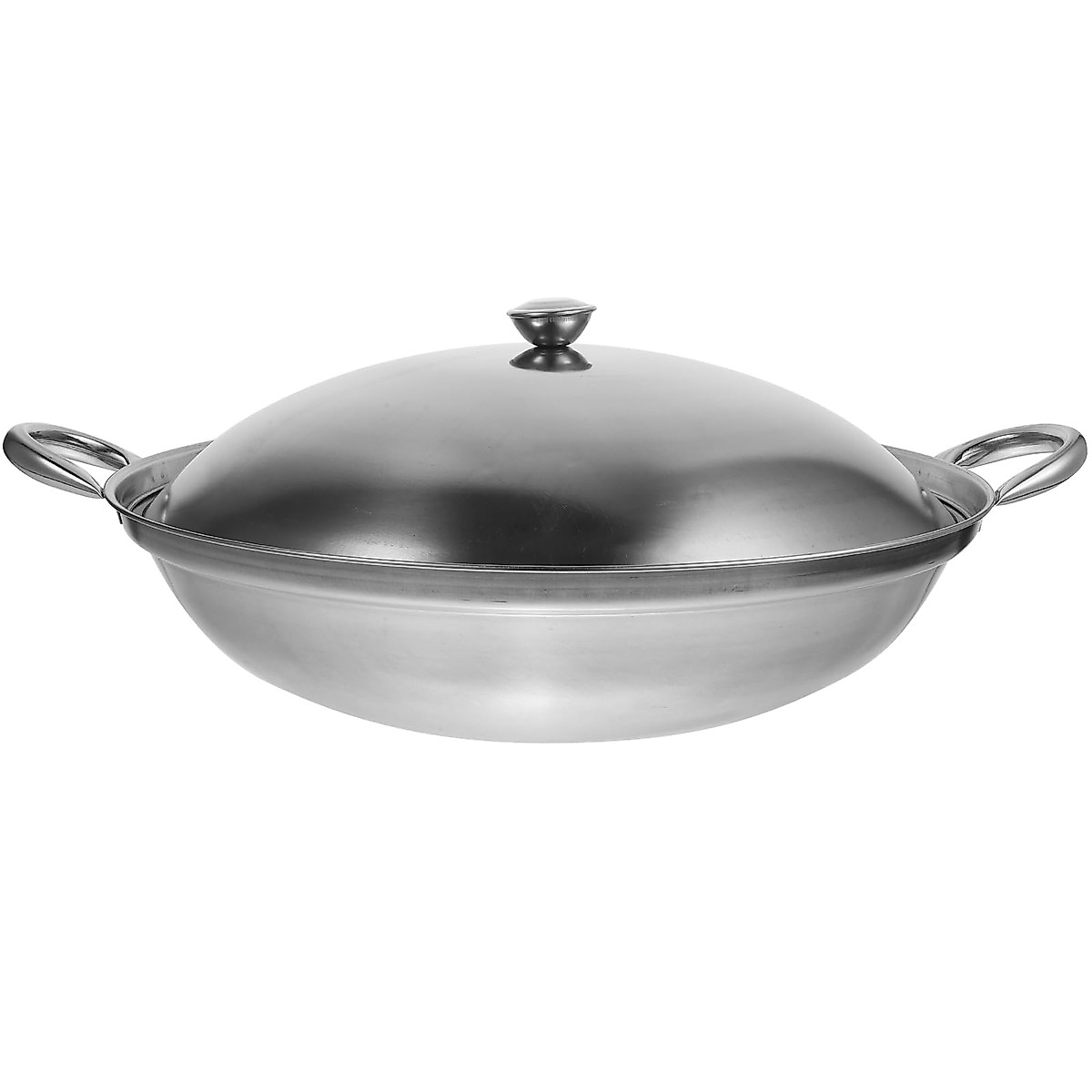 Stainless Steel Seafood Pot with Handle Cooking Pot Steel Frying Pan Flat Base Hot- pot for Noodle Ramen Dry Cooking Pan