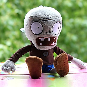 JHESAO 12" PVZ Plush Zombies Brown Coat Toys Normal Zombies PVZ 1 2 Stuffed Soft Doll Gray Zombies New