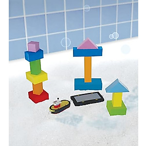 BathBlocks Just Think Toys Bathtime Consruction Building Toy - Tug Boat & Barge (22092)