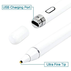 Stylus Pencil Compatible for Apple,Active Stylus Pen for Touch Screens, Rechargeable 1.5mm Fine Point Smart Pencil Compatible for iPhone iPad Android and Most Tablets on Touchscreen Devices (White)