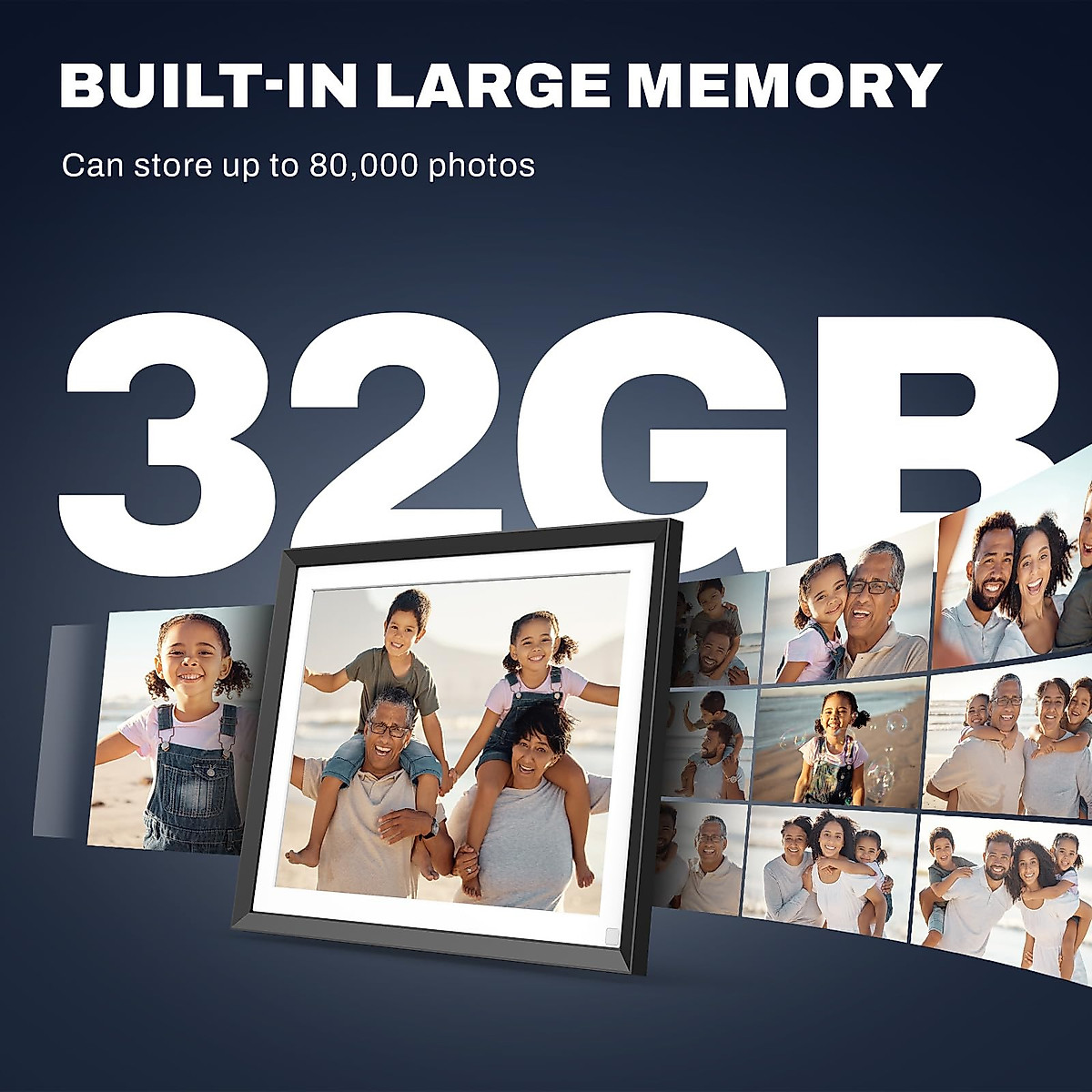 Arktronic 2K WiFi Digital Picture Frame 32GB, Digital Photo Frame 2048x1536 IPS Touch Screen, Electronic Picture Frame Auto-Rotate, Instantly Share Photos/Videos via App & Email, Gift for Mom, Black