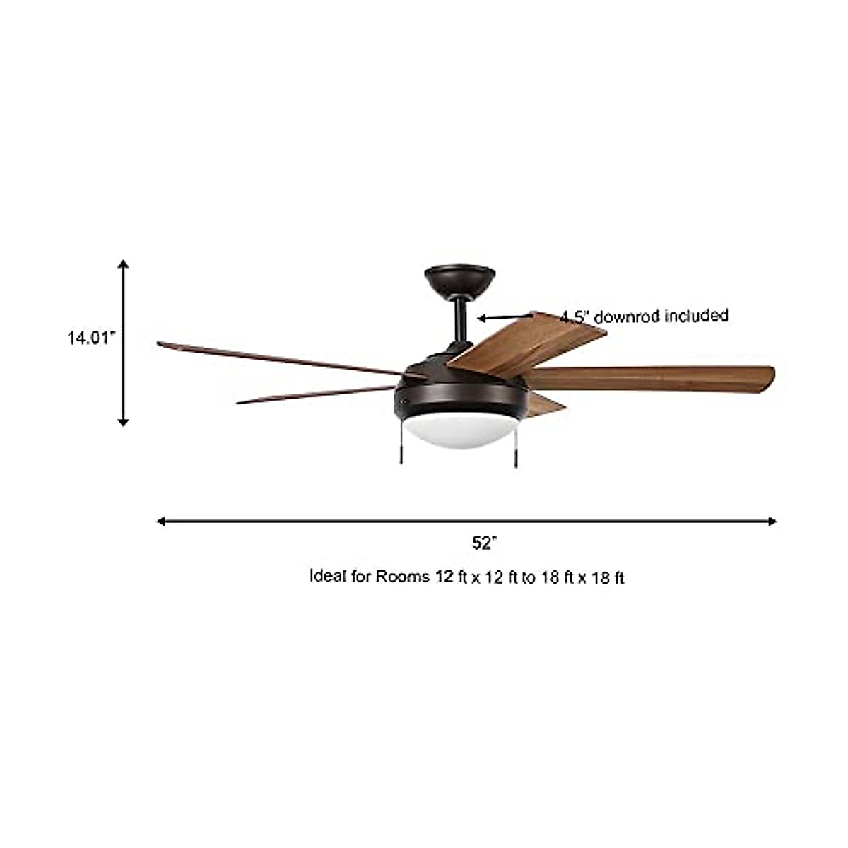 Hampton Bay Claret 52 in. Indoor Oil Rubbed Bronze Ceiling Fan with Light Kit, (SW20006 ORB)