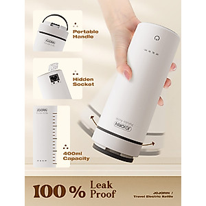 Portable Electric Kettle, 400ml Travel Electric Kettle with 4 Variable Presets, Stainless Steel with Automatic Shut off & Fast Boil Tea Kettle Water Boiler, Grey