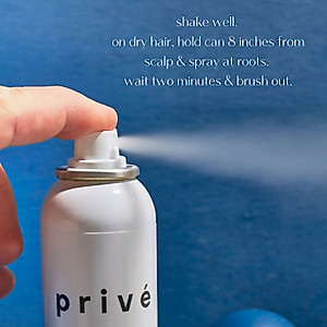 Privé Dry Shampoo Spray – Cleans Hair and Scalp, Leaving No White Residue and Imparts Incredible Volume, for All Hair Types (4.4 oz)