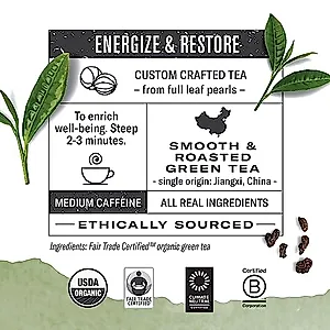 Numi Organic Tea Gunpowder Green, 18 Tea Bags (Pack of 3), Full-Bodied Gently Rolled Chinese Green Tea (Packaging May Vary)