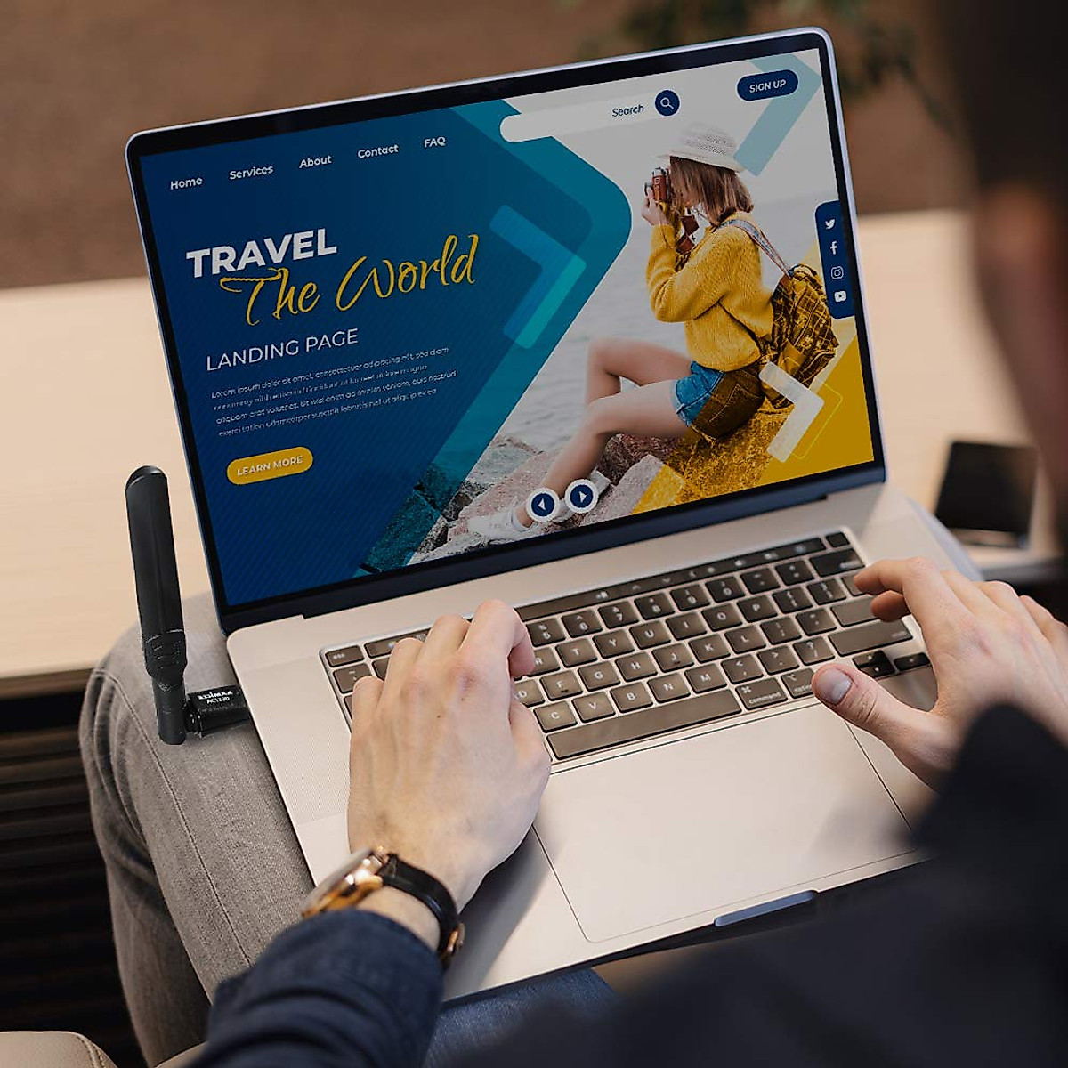 Edimax Wi-Fi 5, 802.11ac AC1200 Dual-Band Adapter for PC w/MU-MIMO, 867Mbps (5GHz) + 300Mbps (2.4GHz) Wireless USB 3.0 Adapter Dongle w/Adjustable Antenna, Win 11, Mac OS, Linux, EW-7822UAD