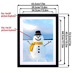 WKDP 16x20 Diamond Painting Frame 40x50cm Diamond Art frames, Display Pictures16x20inch / 40x50cm Without Mat or 14x18inch / 35x45cm With Mat, Solid Wood Frame Black (FK005)