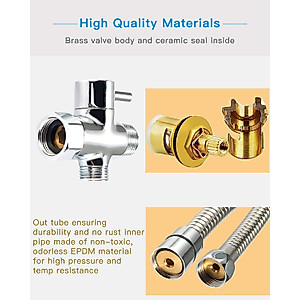 Handheld Bidet Toilet Sprayer Set Premium Brushed Stainless Steel Sprayer for Bidet Attachment Cloth Diaper Sprayer Set,Bathroom Toilet Cleaning…