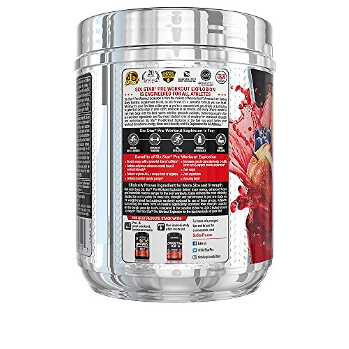 Pre Workout | Six Star PreWorkout Explosion | Pre Workout Powder for Men & Women | PreWorkout Energy Powder Drink Mix | Sports Nutrition Pre-Workout Products | Fruit Punch (30 Servings)