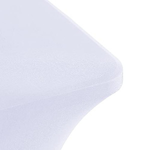 Pzzpzs Spandex Table Cover Fitted Rectangle 6FT Folding Tables Stretchable Fabric Lycra Tablecloth for Wedding, White