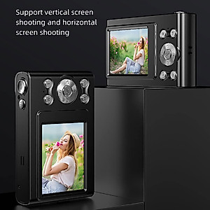 Camnoon 4K Digital Camera 48MP 2.4 Inch IPS Screen Auto Focus 16X Digital Zoom Anti-Shake Face Detect Smile Capture Built-in Flash & Battery with 32GB Memory Card for Kids Teens