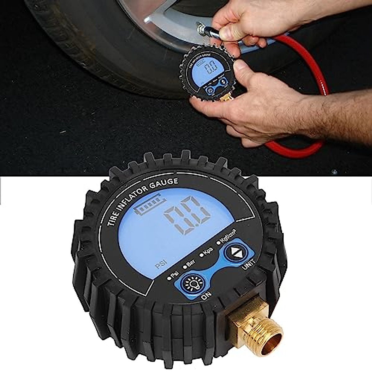 Digital Tire Pressure Gauge, Tire Pressure Gauge 3‑200PSI Range LCD Backlit Accurate Reading Universal Replacement for Car Truck RV