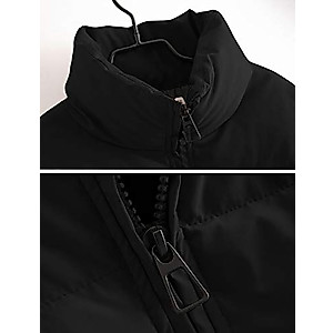 MEROKEETY Women's Winter Long Sleeve Zip Puffer Jacket Pockets Baggy Short Down Coats