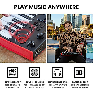 AKAI Professional MPK Mini Play MK3 and M-Audio HDH40-25-Key USB MIDI Keyboard Controller with Beat Pads, Studio Headphones and Software Suite