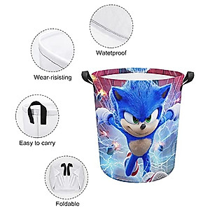 LIUDAINC Anime Laundry Basket, Portable, Durable Handle, Foldable Storage Box for Home/Dorm/Office/Bedroom Decor