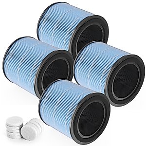 GoKBNY 4-Pack AP0601 True HEPA Replacement Filter Compatible with AIRTOK AP0601 Purifier, Part # AP0601-RF, with Aromatherapy Tablets