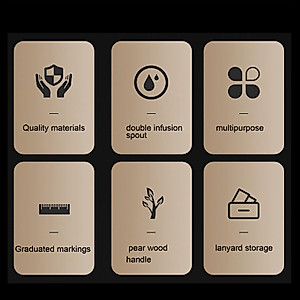 Fdit Mini Melting Pot, 450ml Wood Handle 304 Stainless Steel Measuring Spoon Hot Oil Pan Oil Pan with Wooden Handle Warmer Turkish Coffee Pot