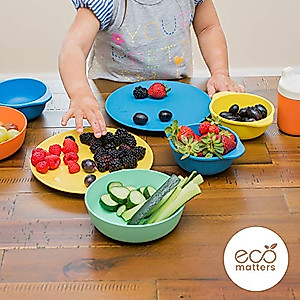 ecomatters ECO MATTERS【Microwave Safe】 Bamboo Snack Cups for Toddlers - 4 pc Set (10 oz) - Best Eco Friendly Bamboo Snack Bowls for Kids - Dishwasher and Microwave Safe - Natural BPA Free Non Toxic