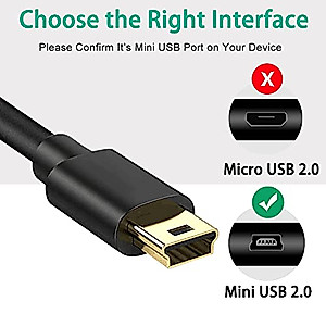 Mini USB Cable for Canon PowerShot Rebel EOS DSLR ELPH Digital Camera,Mini B Cord for GoPro Hero 3+,HD,MP3 Player,PS3 Controller Cord,Garmin GPS,Dash Cam,SCOVEE Data Transfer Charging Charger Wire 3ft