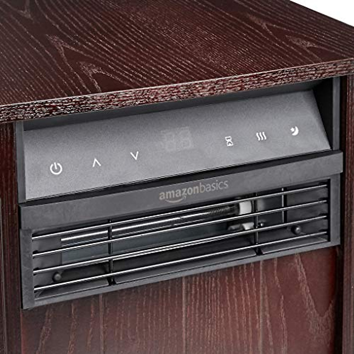 Amazon Basics Cabinet Style Space Heater, Brown Wood Grain Finish, 1500W