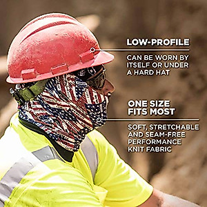 Ergodyne - 42121 Chill Its 6485 Neck Gaiter, Multiple Ways to Wear Headband, Sweat-Wicking American Flag