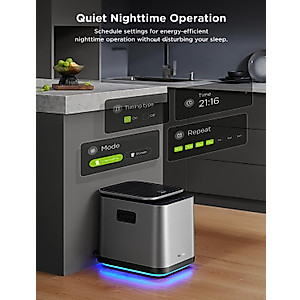 GoveeLife Smart Electric Composter for Kitchen, 3L Compost Bin Indoor with App & Voice Control, Auto-Cleaning, 3 Modes, Turn Food Waste to Fertilizer for Garden, Food Waste Compost Machine